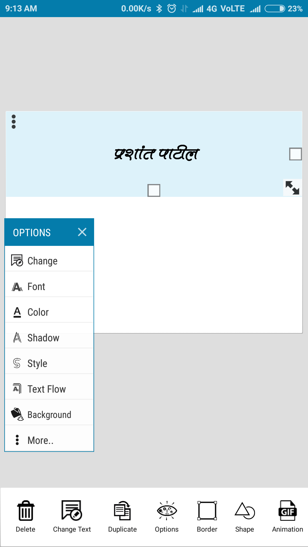 Stylish font and image editor android app – Marathi Typing